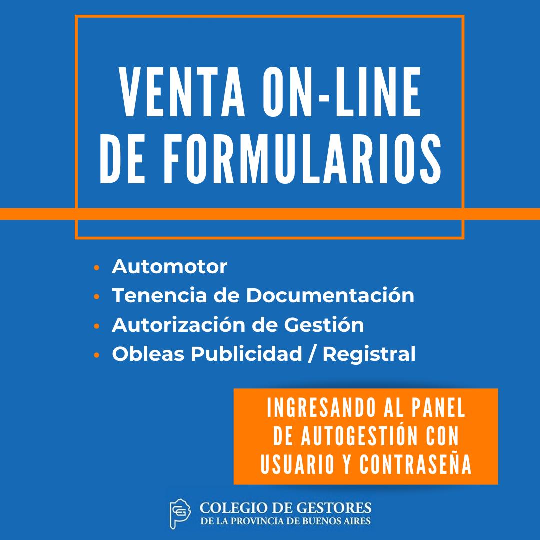 Venta On-line de Formularios del Automotor, Aut. de Gestión, Tenencias ...